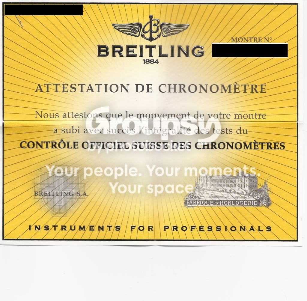 Breitling Certificate Of Authenticity (COA) | Replica Watch Info